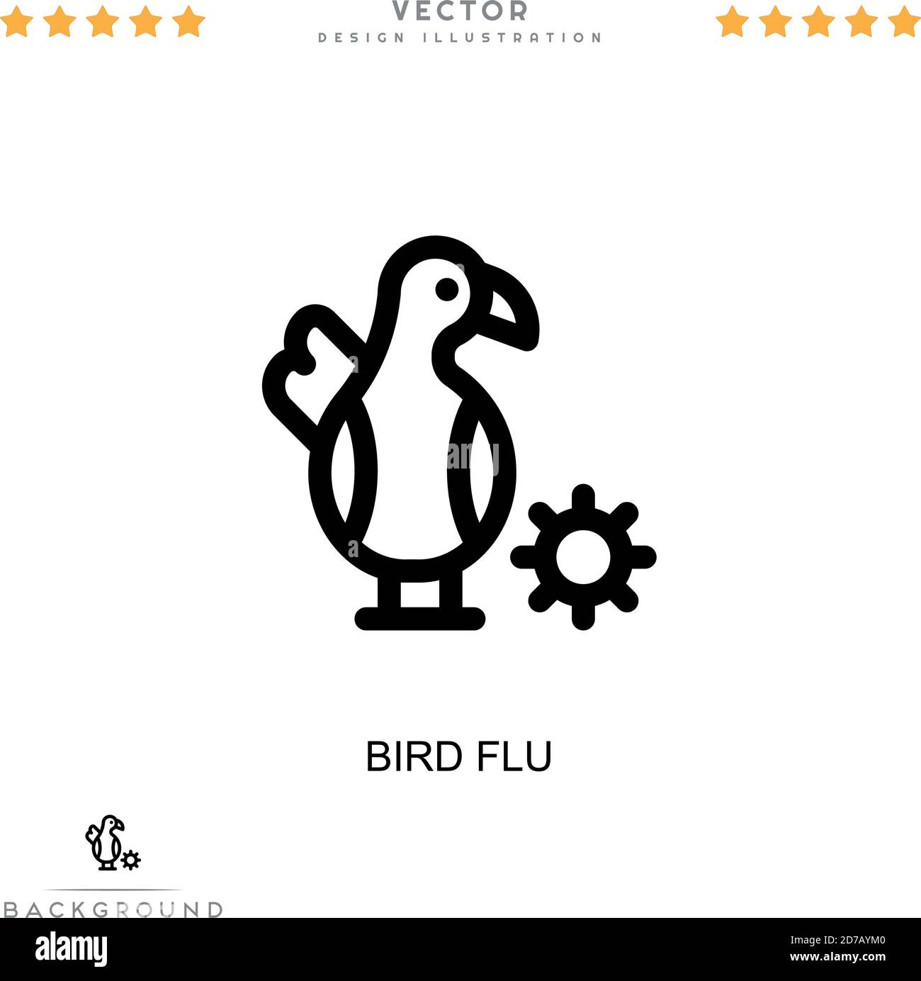 Bird flu icon. Simple element from digital disruption collection. Line ...