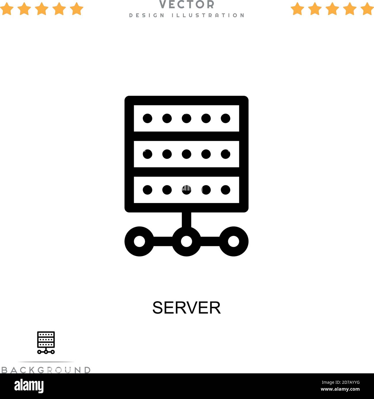 Server icon. Simple element from digital disruption collection. Line ...