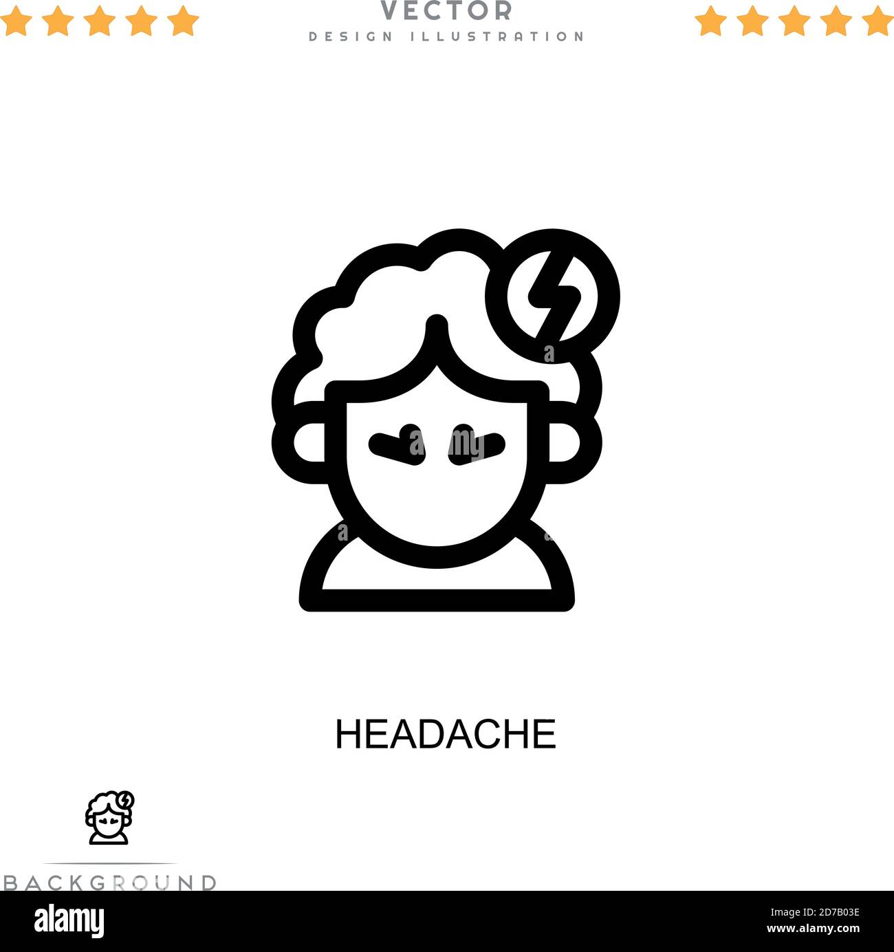 Headache icon. Simple element from digital disruption collection. Line ...