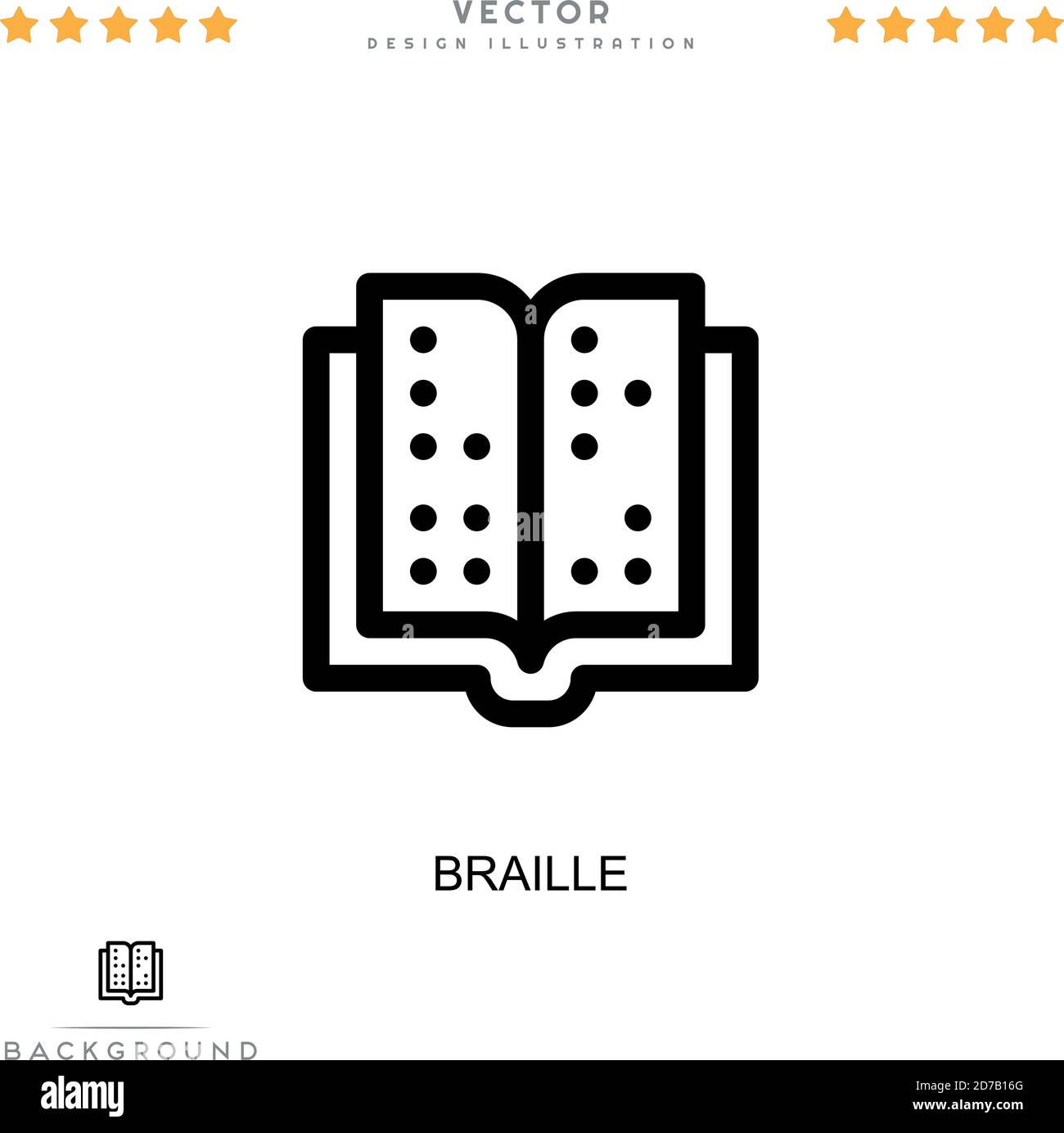 Braille icon. Simple element from digital disruption collection. Line ...