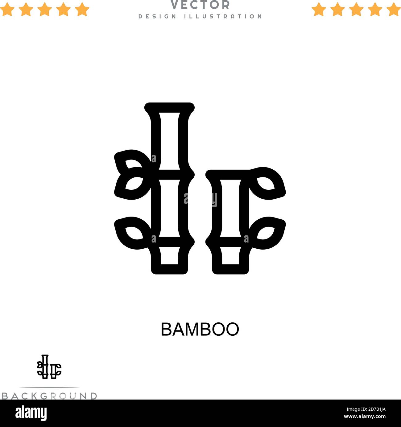 Bamboo icon. Simple element from digital disruption collection. Line ...