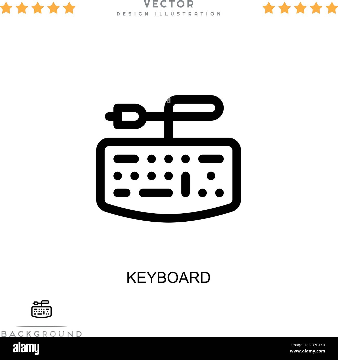 Keyboard icon. Simple element from digital disruption collection. Line ...