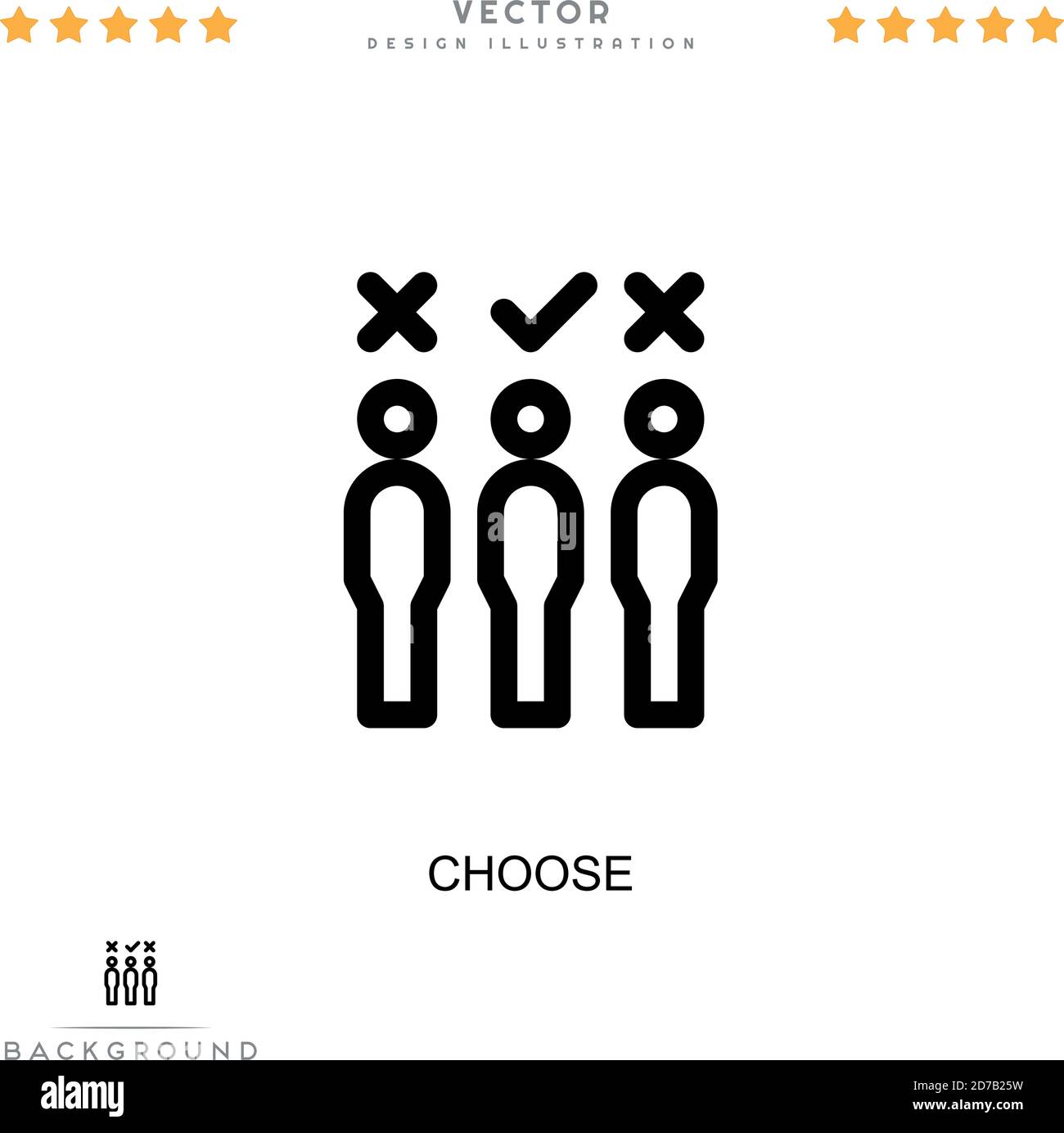 Choose icon. Simple element from digital disruption collection. Line ...