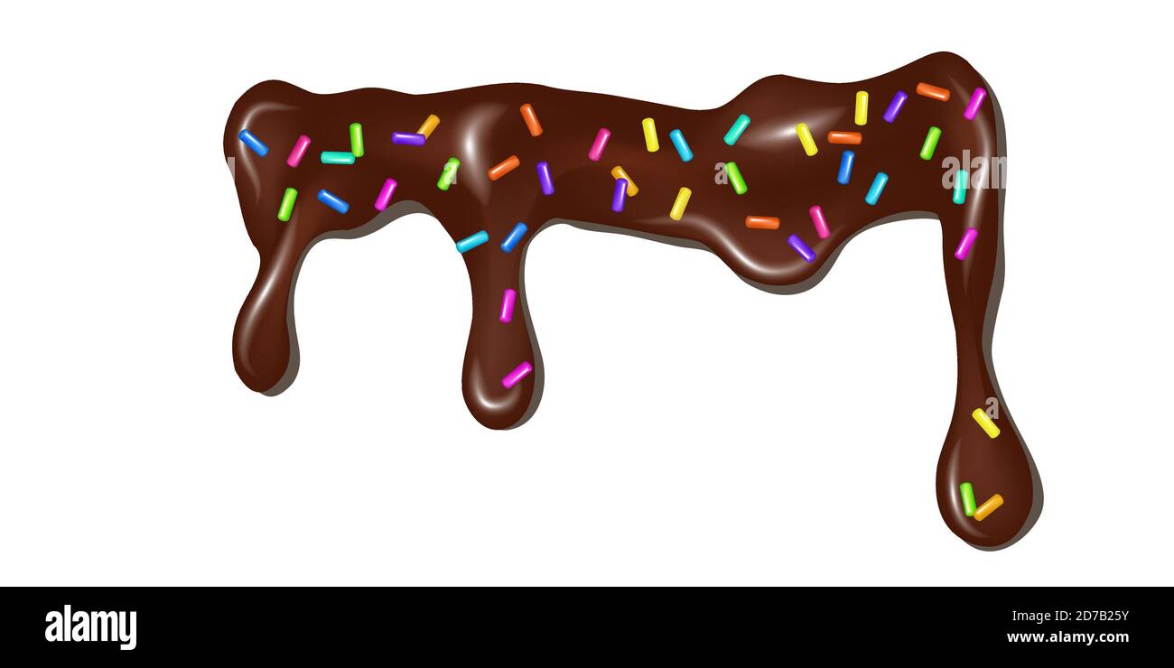 Chocolate desserts with dripping fondant, choco glaze drops sprinkles ...