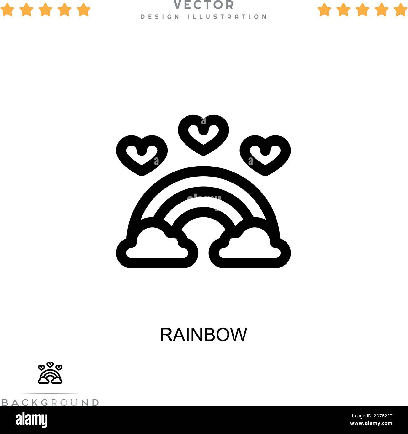 Rainbow icon. Simple element from digital disruption collection. Line ...