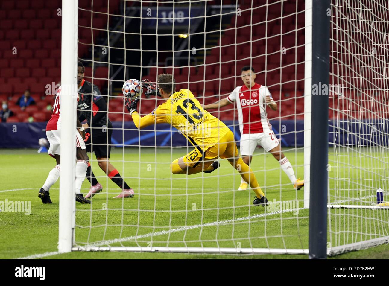 Liverpool goalkeeper Adrian makes a save during the UEFA Champions ...