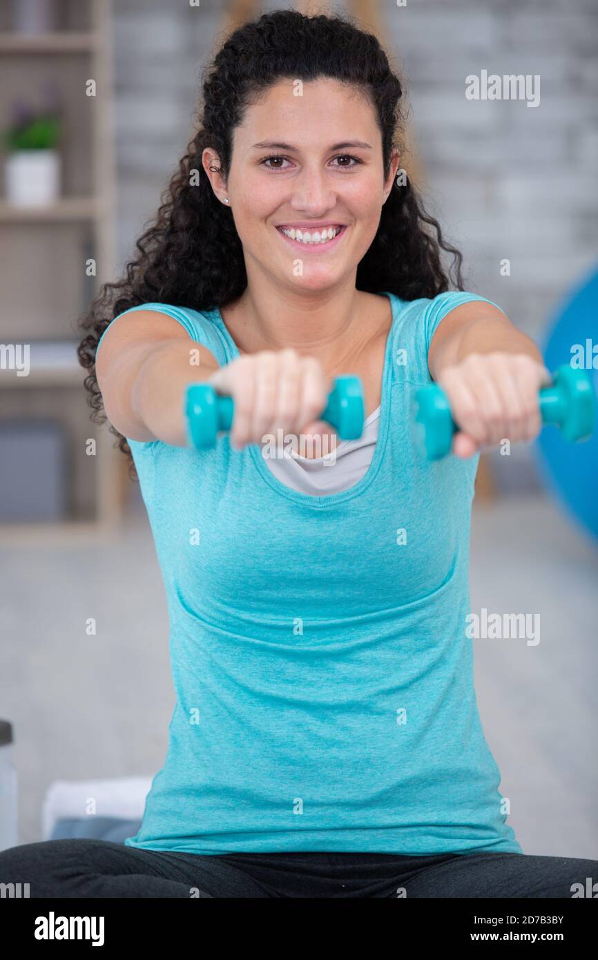 Determined woman losing weight home hi-res stock photography and images ...