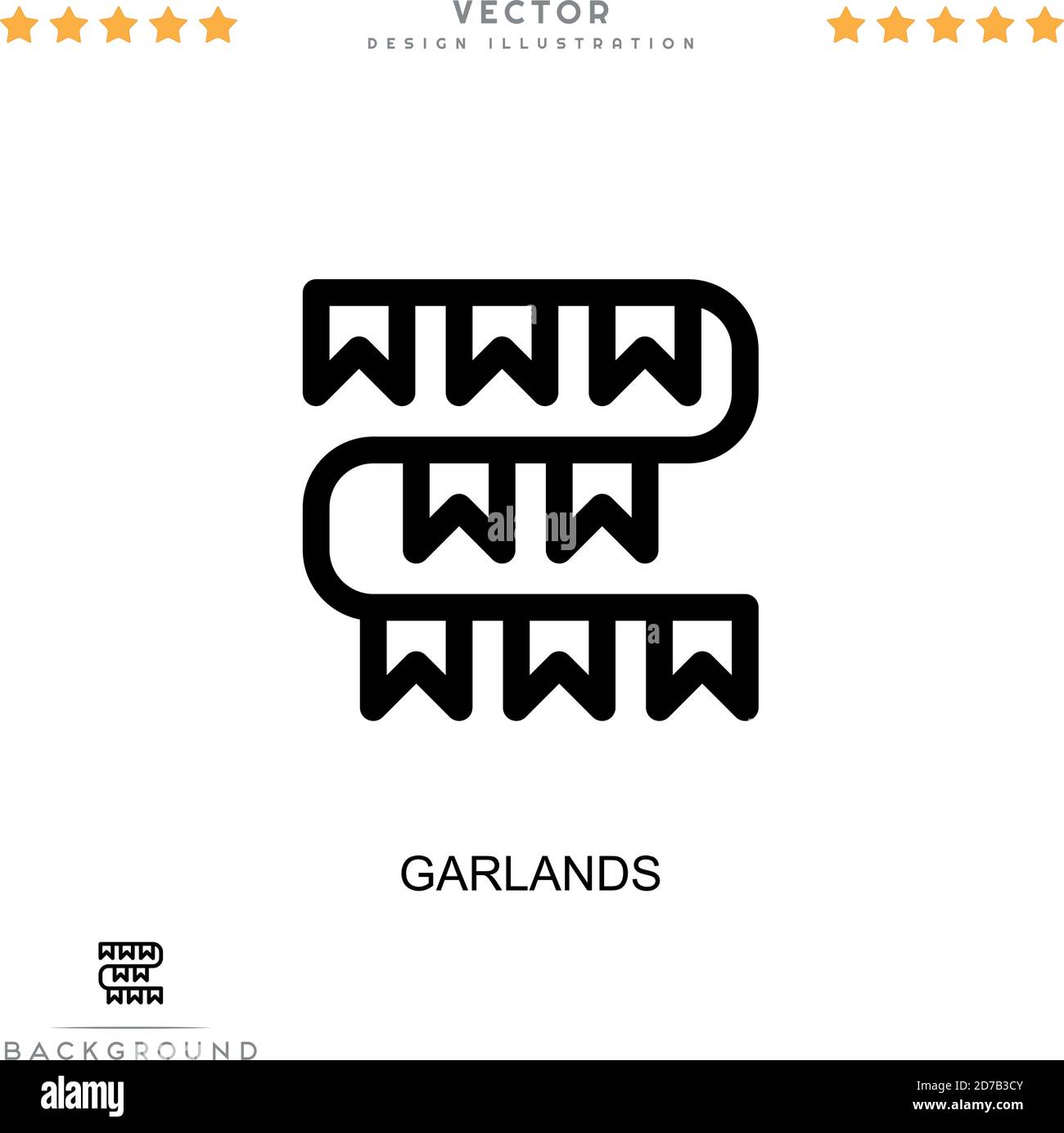 Garlands icon. Simple element from digital disruption collection. Line ...