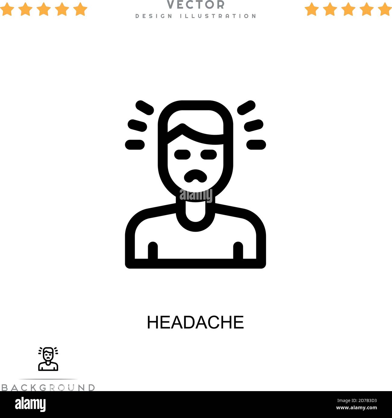 Headache icon. Simple element from digital disruption collection. Line ...