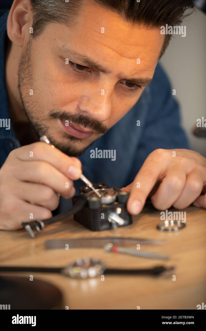 Close up antique watch repair hi-res stock photography and images - Alamy