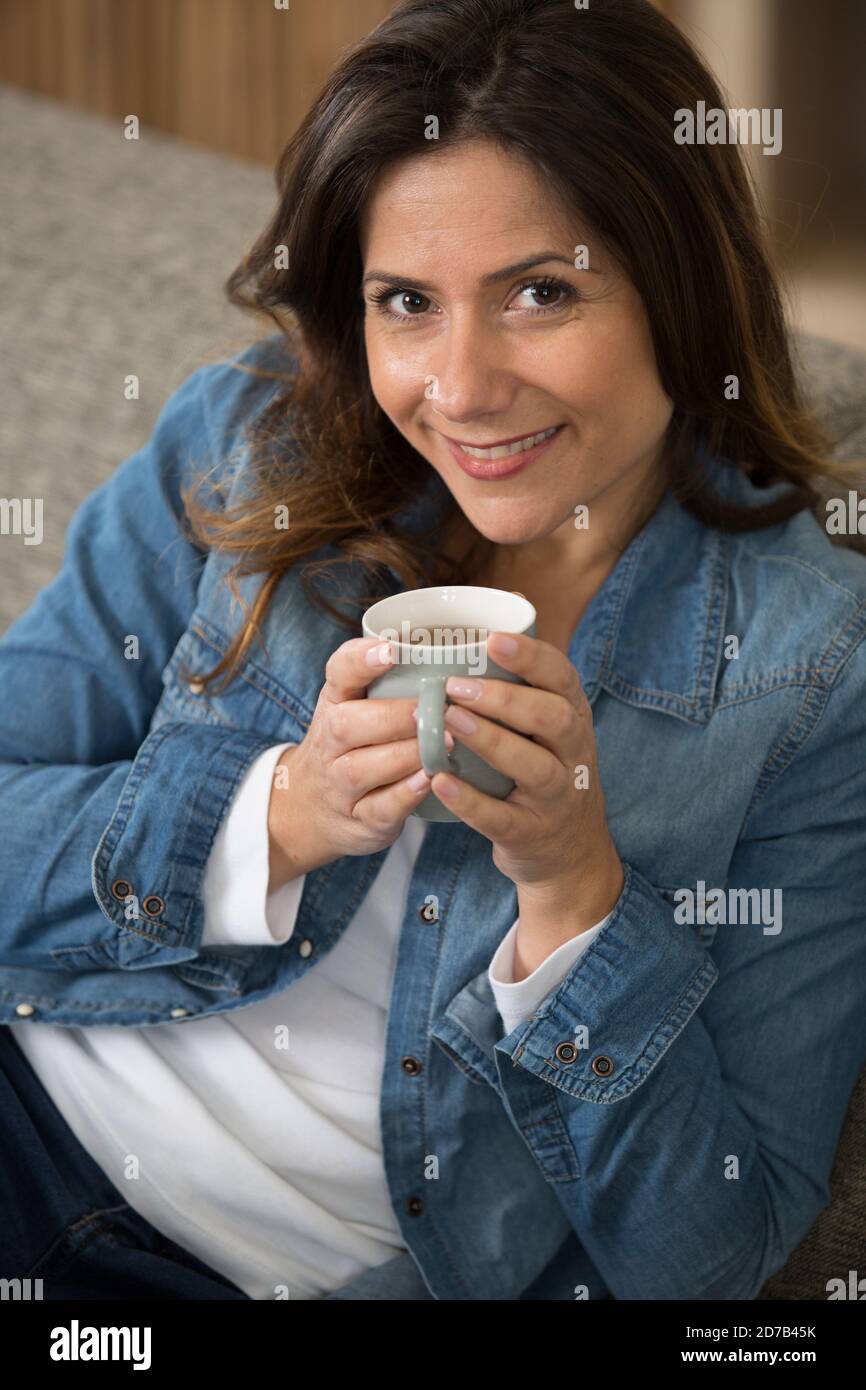 Sipping warm cup coffee relaxing hi-res stock photography and images - Alamy