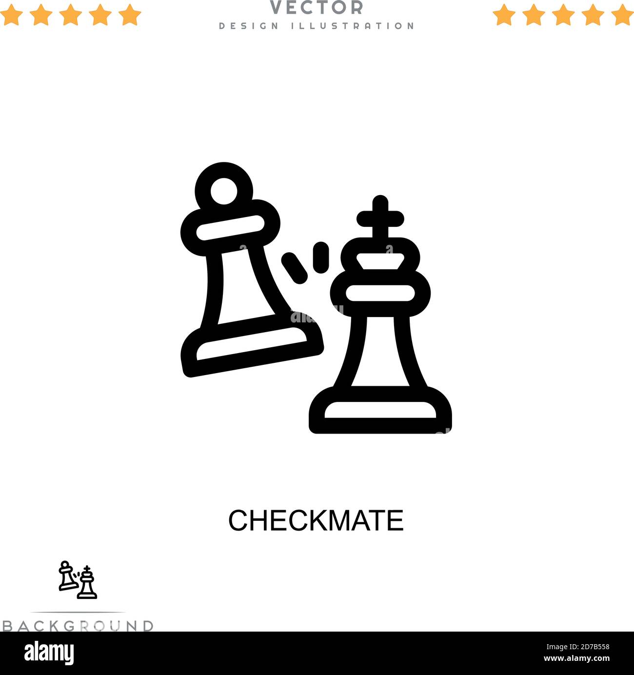 Checkmate icon. Simple element from digital disruption collection. Line ...