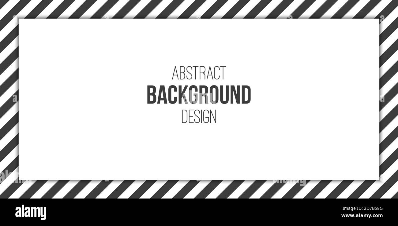 Abstract striped background, poster, banner. Striped frame, black and ...