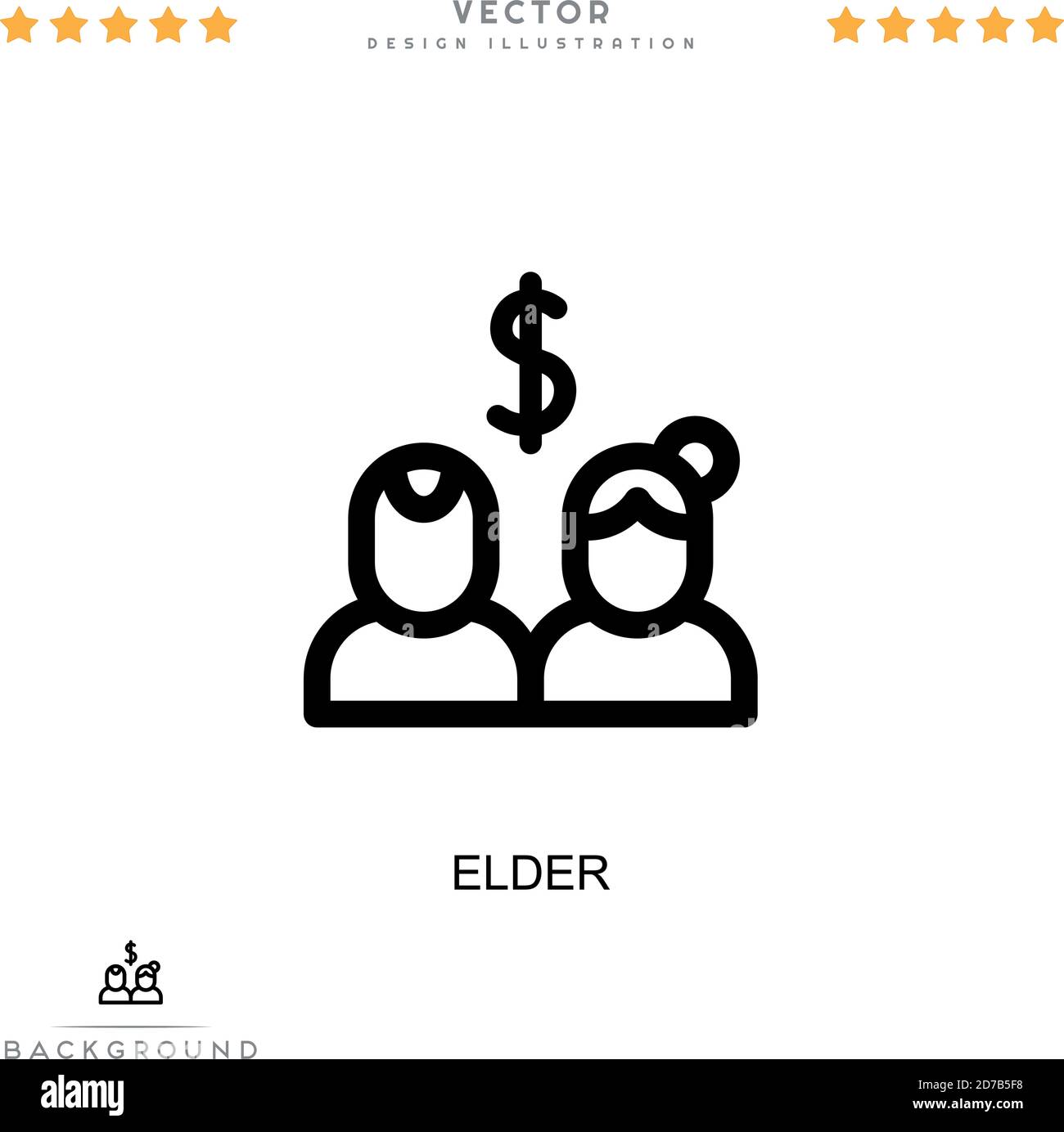 Elder icon. Simple element from digital disruption collection. Line ...