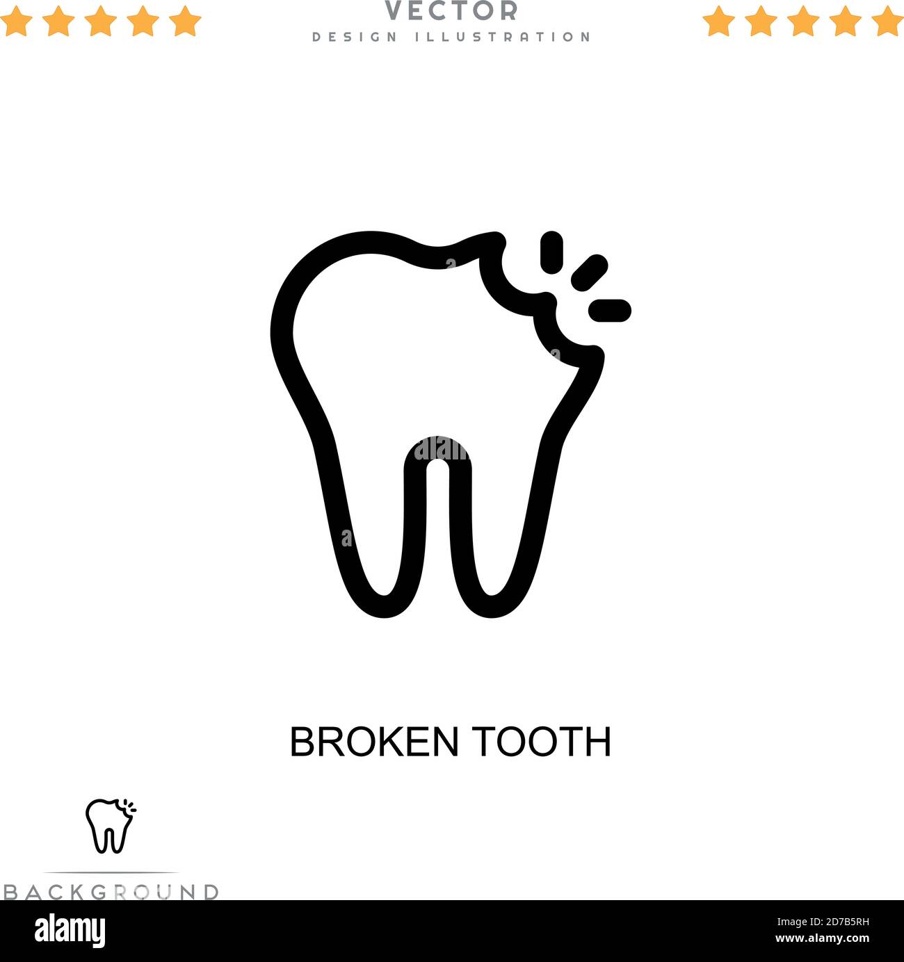 Broken tooth icon. Simple element from digital disruption collection ...