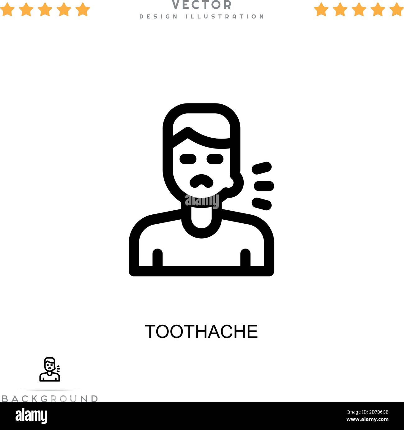 Toothache icon. Simple element from digital disruption collection. Line ...