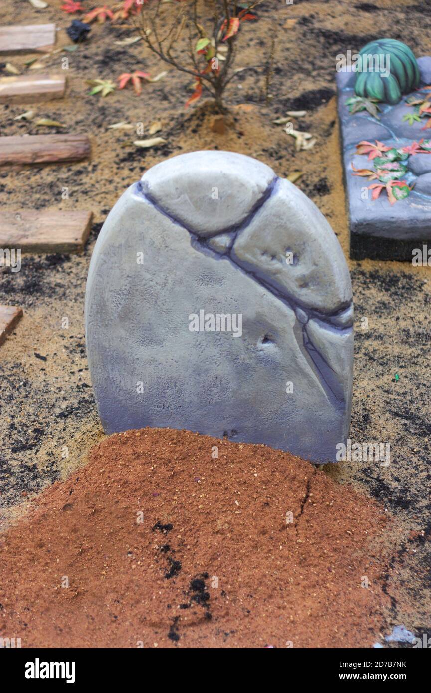 Image of a tombstone without inscriptions for the holiday of Halloween ...