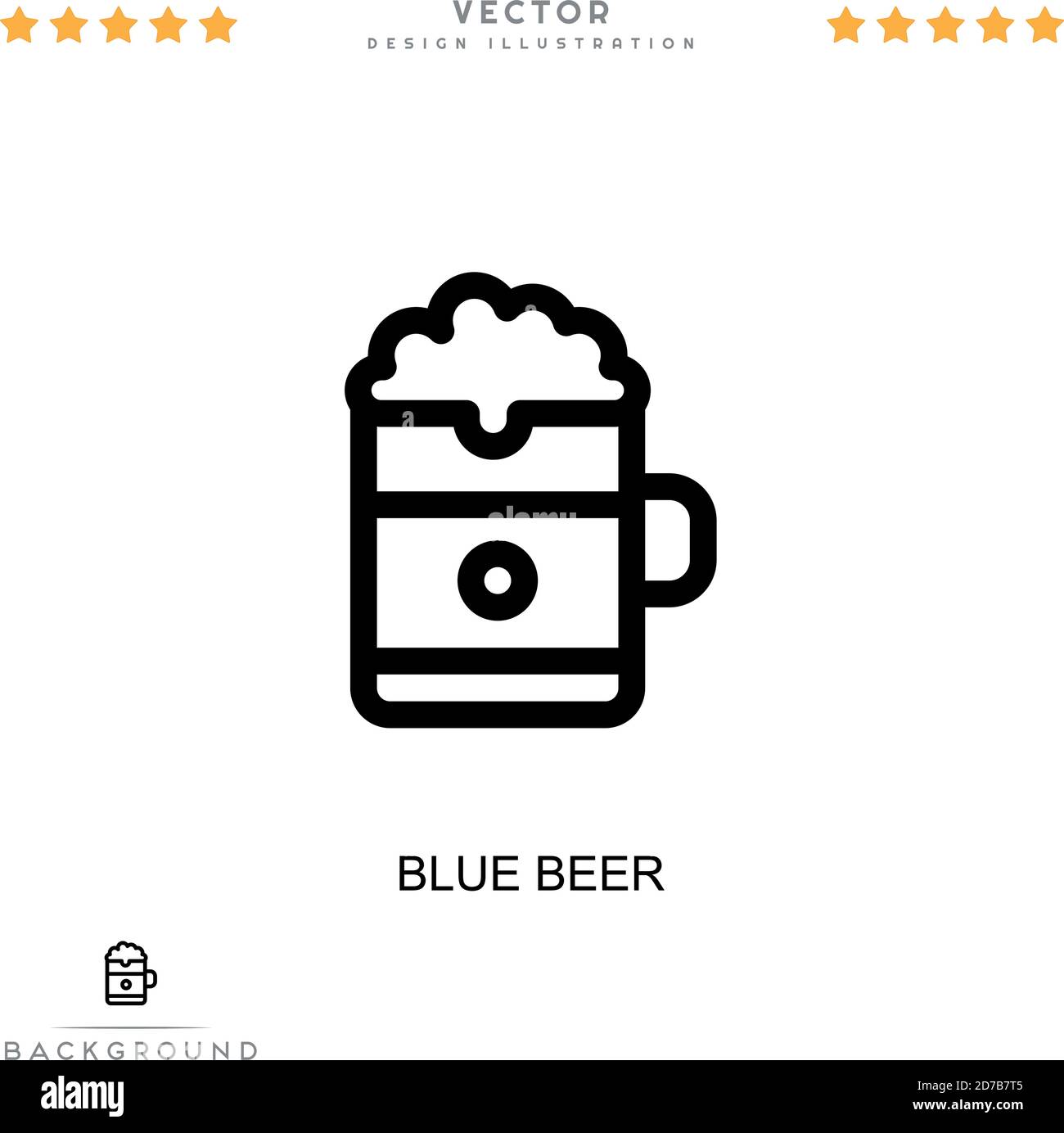 Blue beer icon. Simple element from digital disruption collection. Line ...