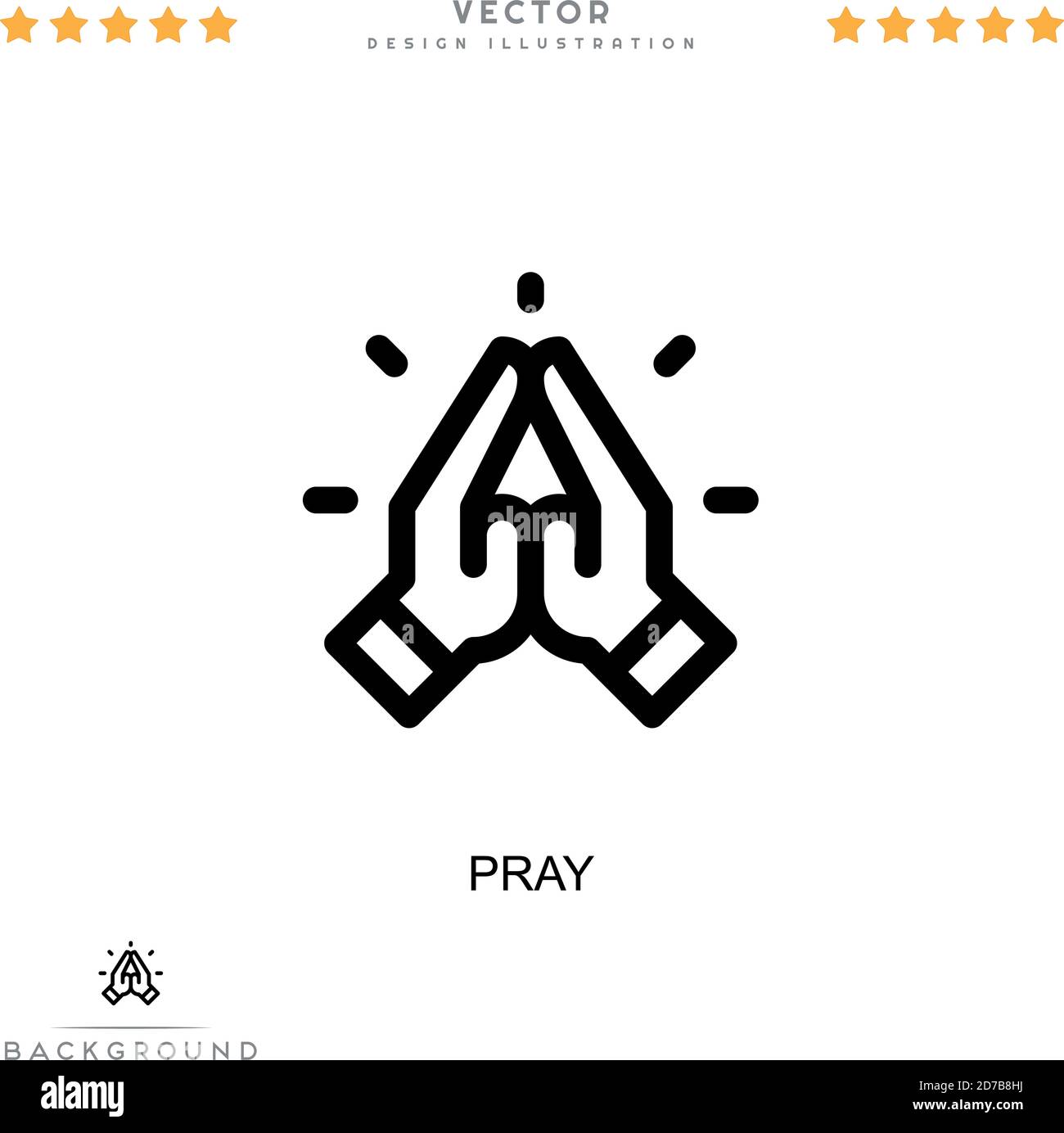 Pray icon. Simple element from digital disruption collection. Line Pray ...