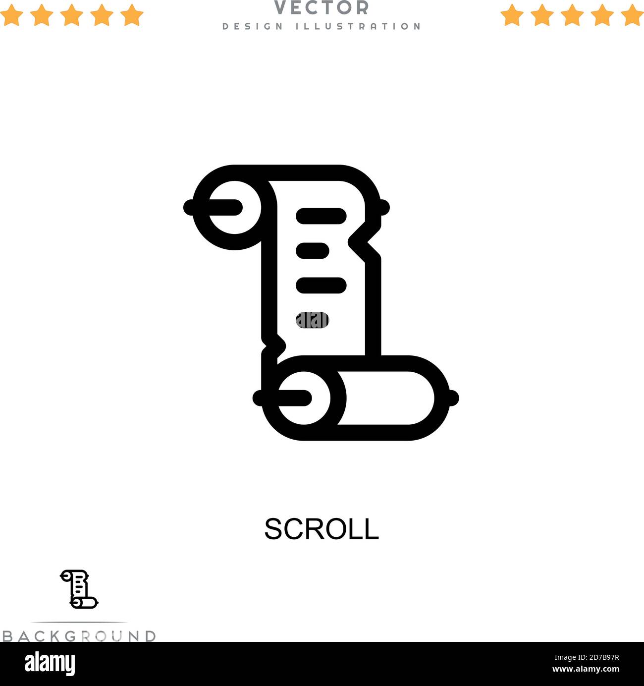 Scroll icon. Simple element from digital disruption collection. Line ...