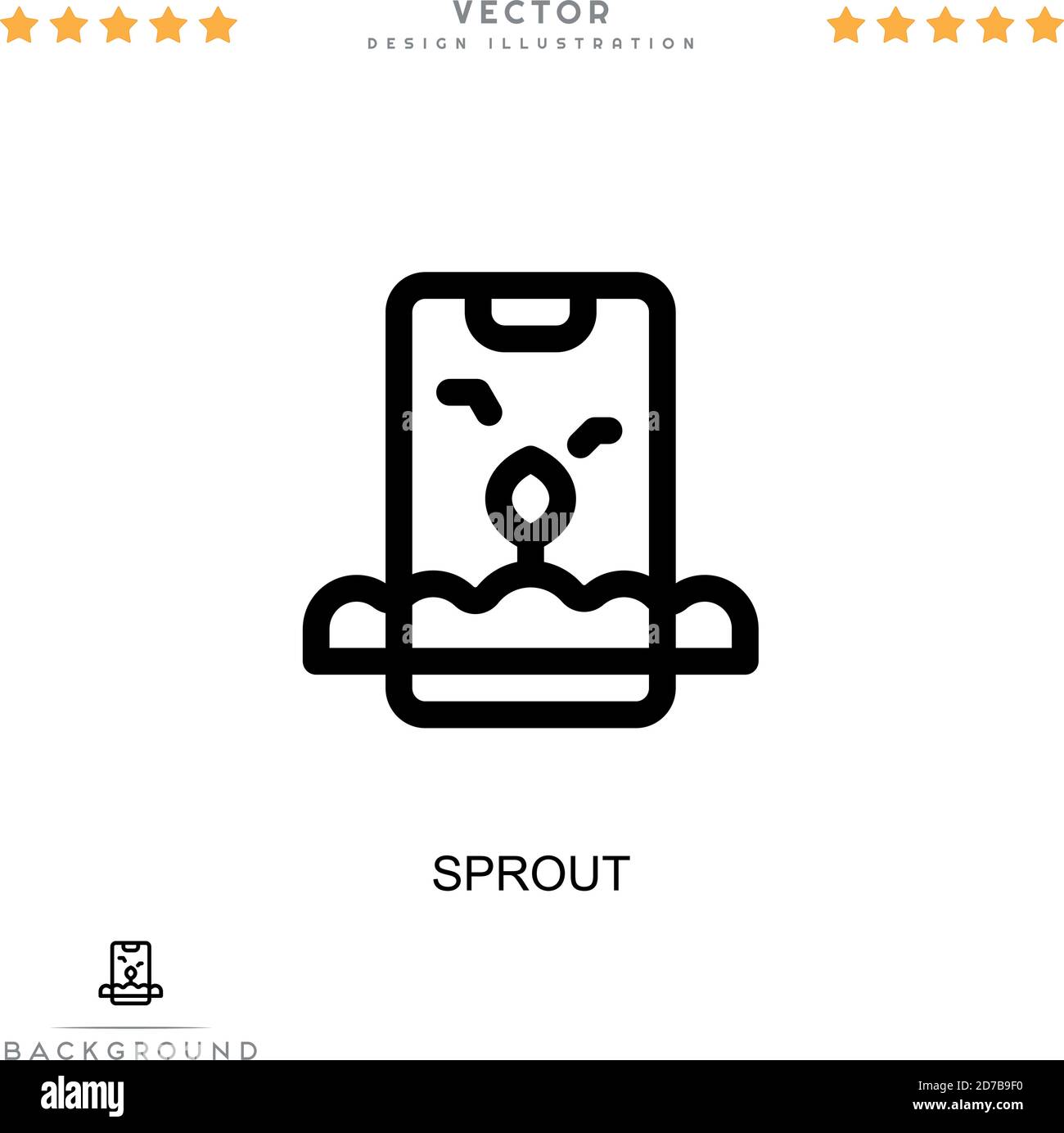 Sprout icon. Simple element from digital disruption collection. Line ...