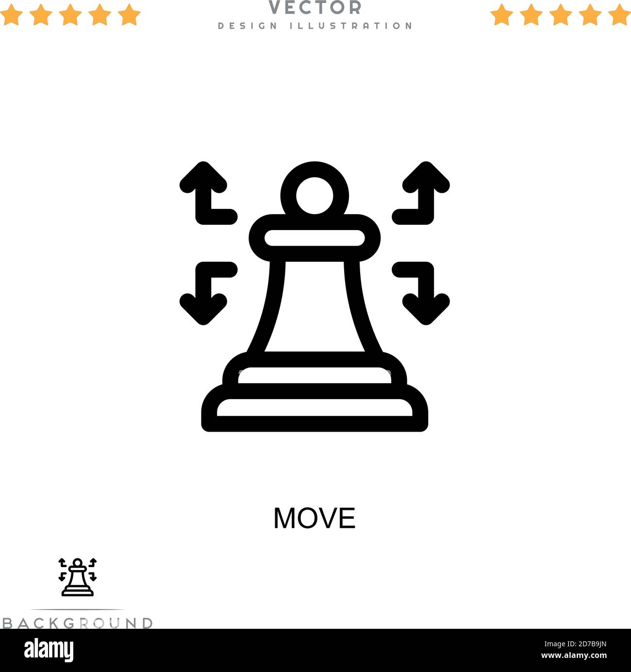 Move icon. Simple element from digital disruption collection. Line Move ...
