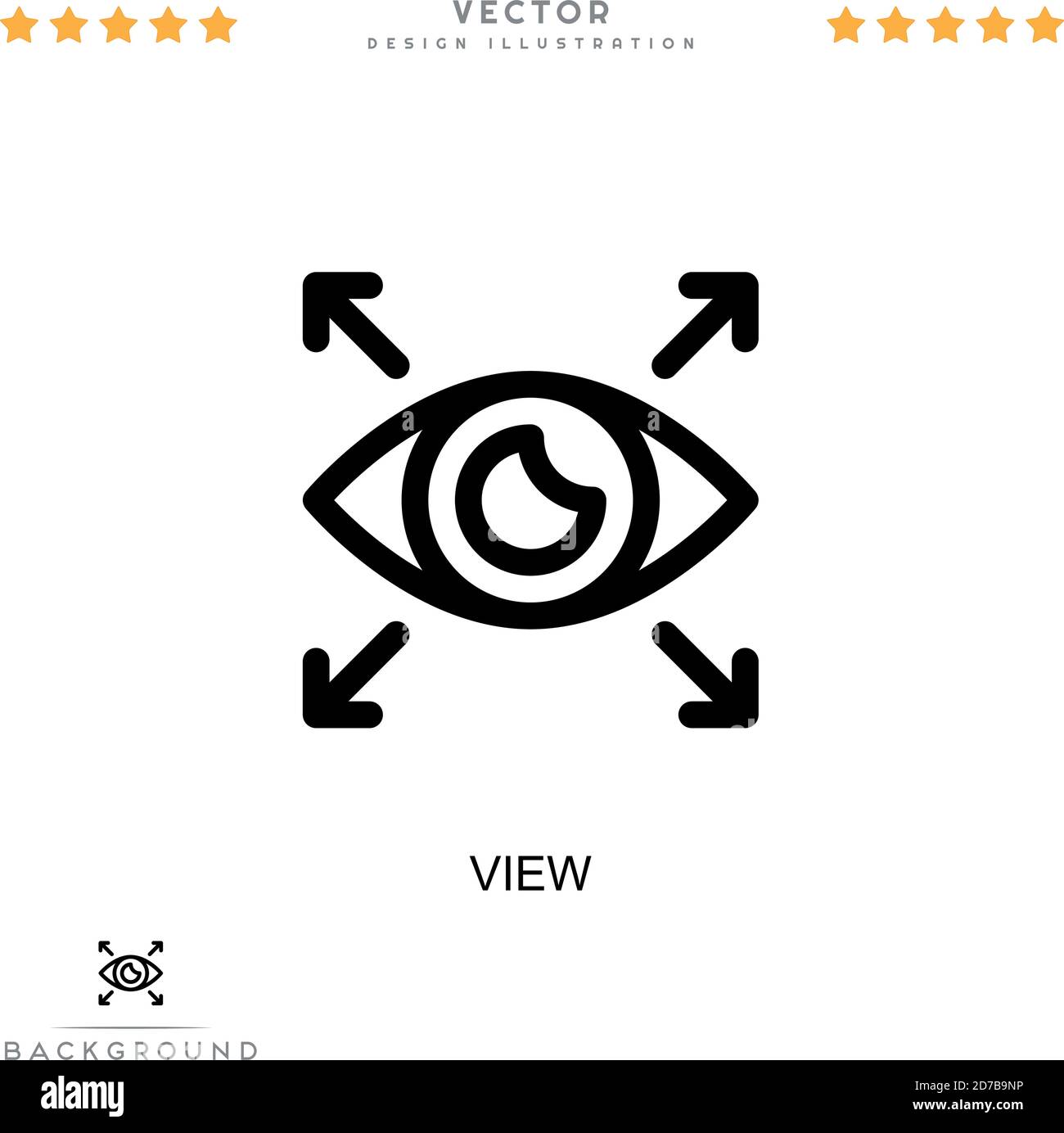 View icon. Simple element from digital disruption collection. Line View ...