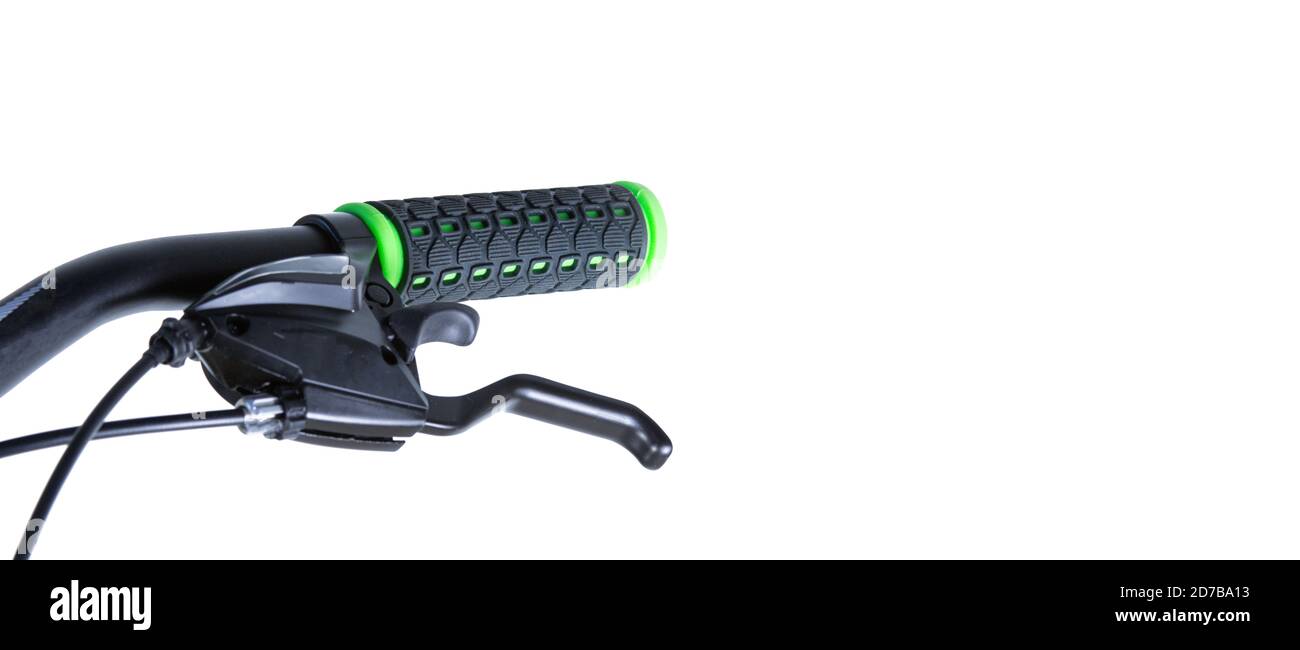brake handle and bicycle handlebar on white background Stock Photo - Alamy