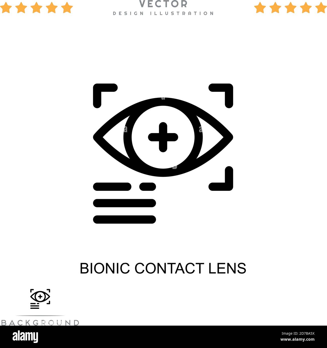 Bionic contact lens icon. Simple element from digital disruption collection. Line Bionic contact ...
