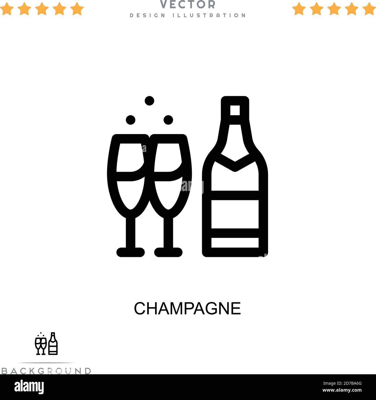 Champagne icon. Simple element from digital disruption collection. Line ...