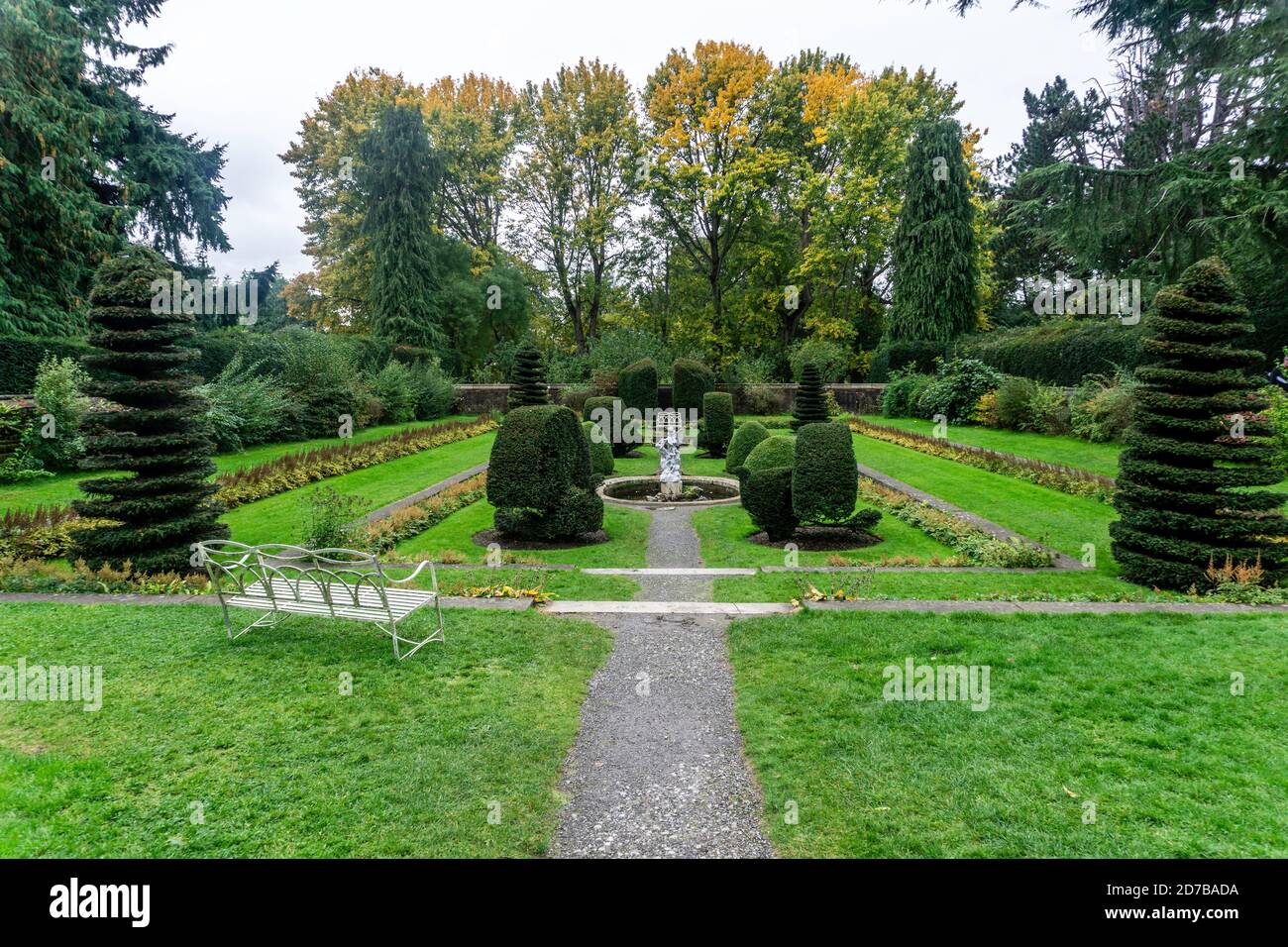 The Dutch style formal sunken gardens in the Farmleigh Estate in West ...