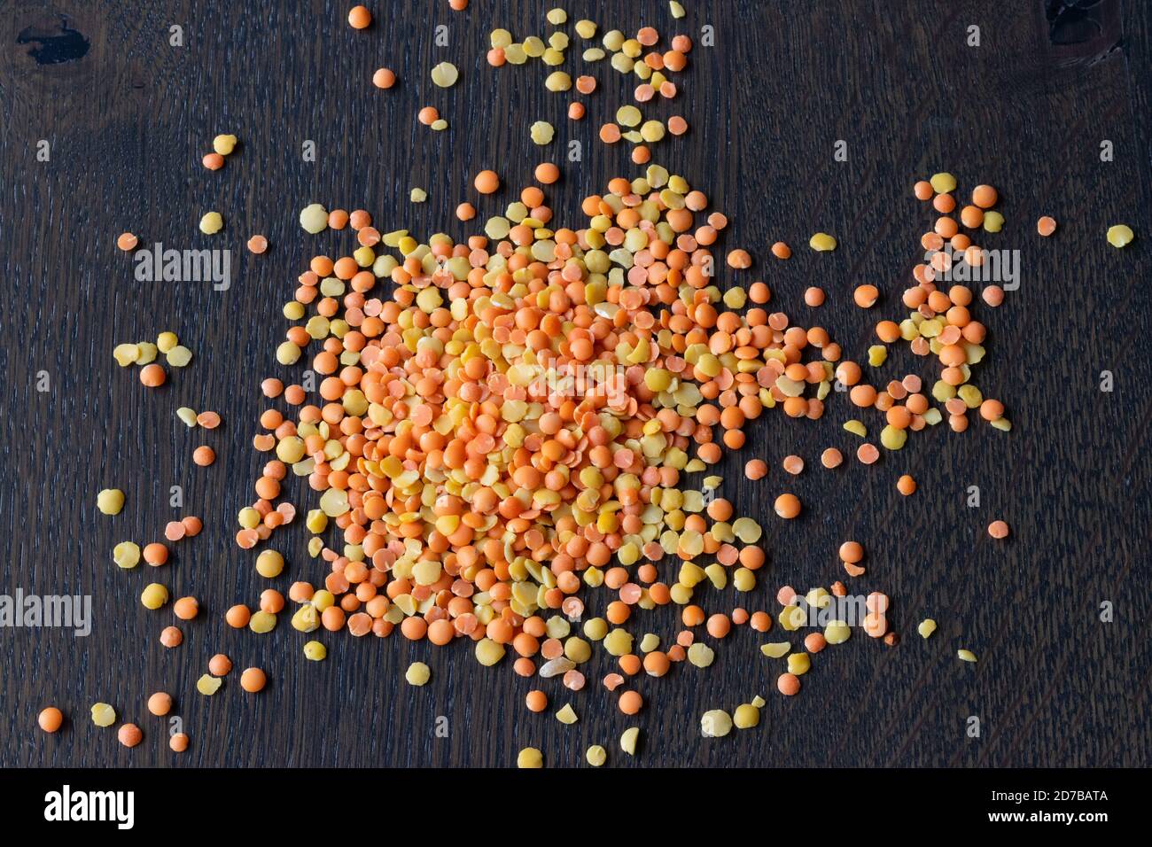 Yellow and red lentils healthy vegetarian food ingredients full of ...
