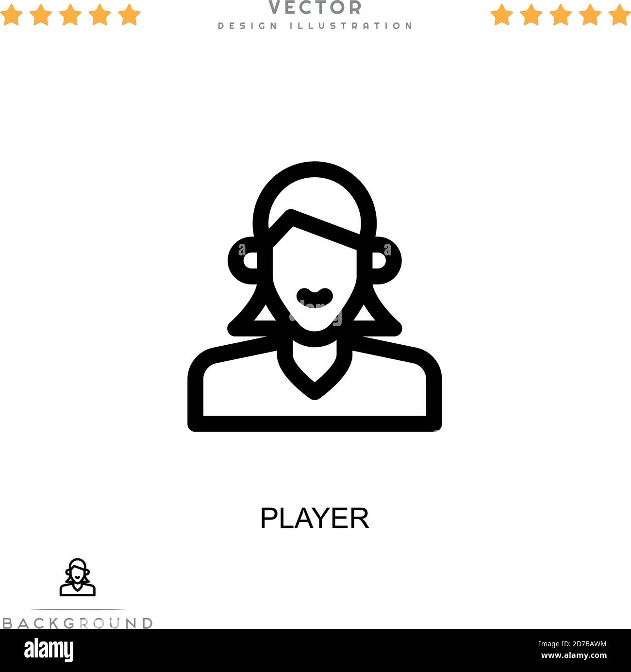 Player icon. Simple element from digital disruption collection. Line ...