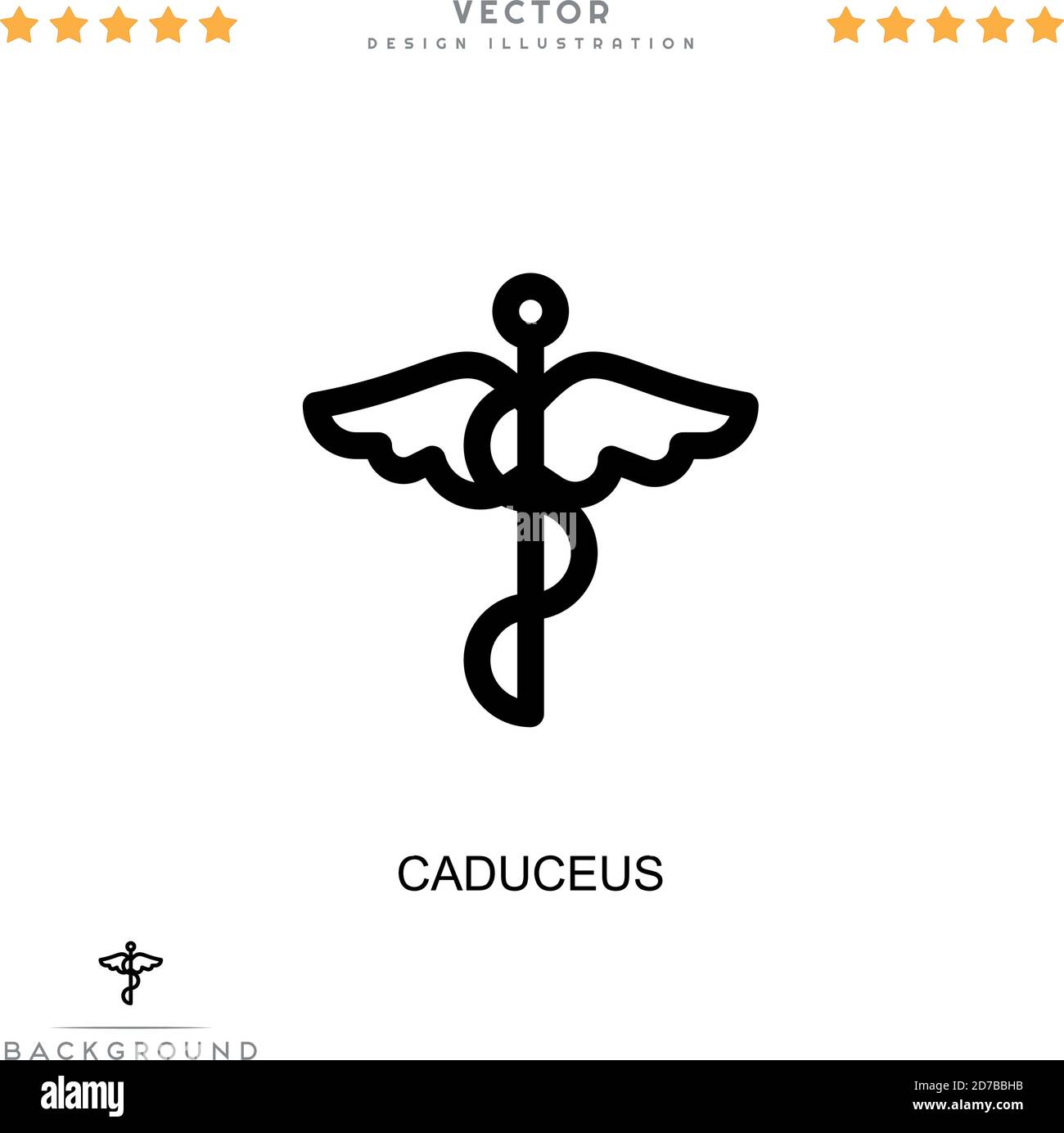 Caduceus icon. Simple element from digital disruption collection. Line ...