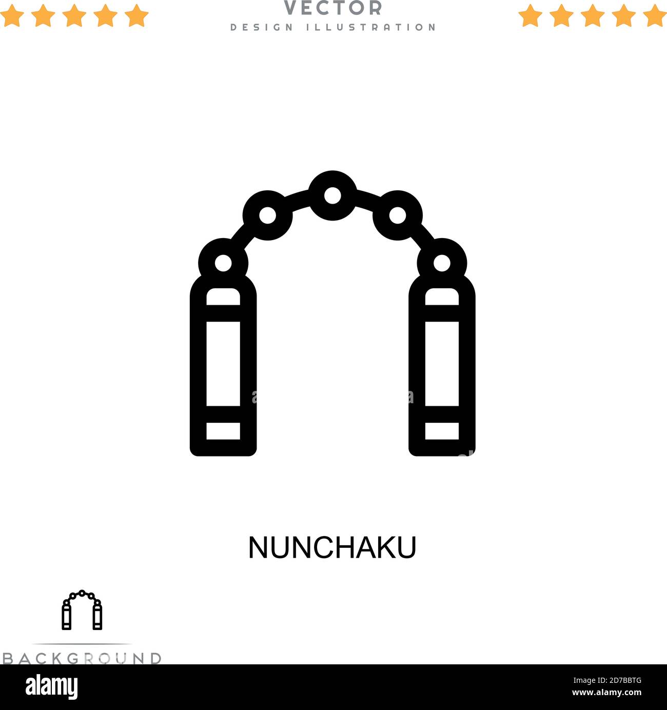 Nunchaku icon. Simple element from digital disruption collection. Line ...