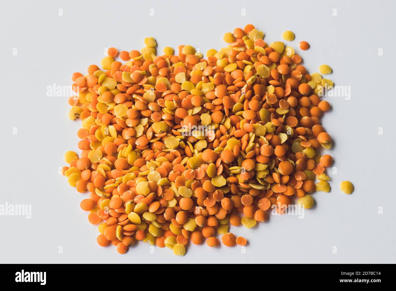 Yellow and red lentils healthy vegetarian food ingredients full of ...