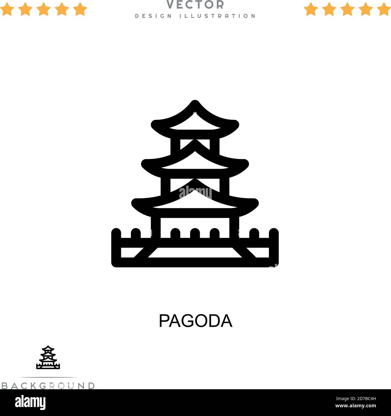 Pagoda icon. Simple element from digital disruption collection. Line ...