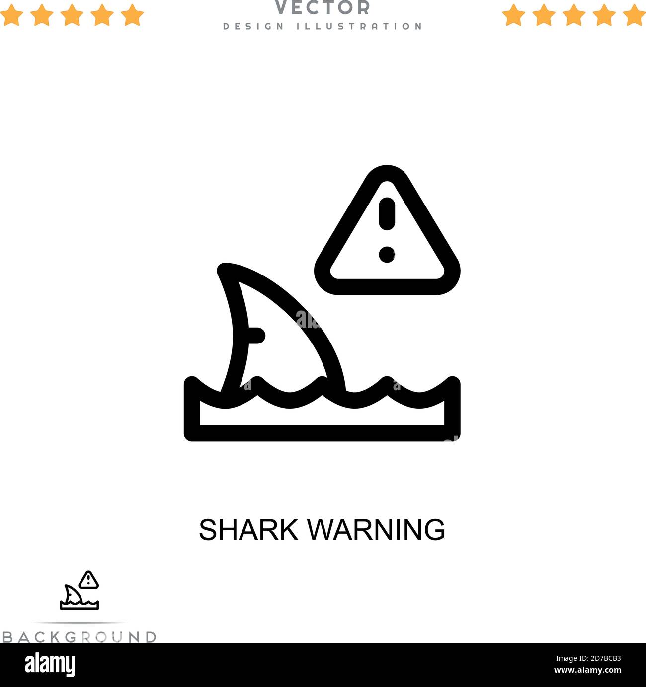 Shark warning sign black and white Stock Vector Images - Alamy