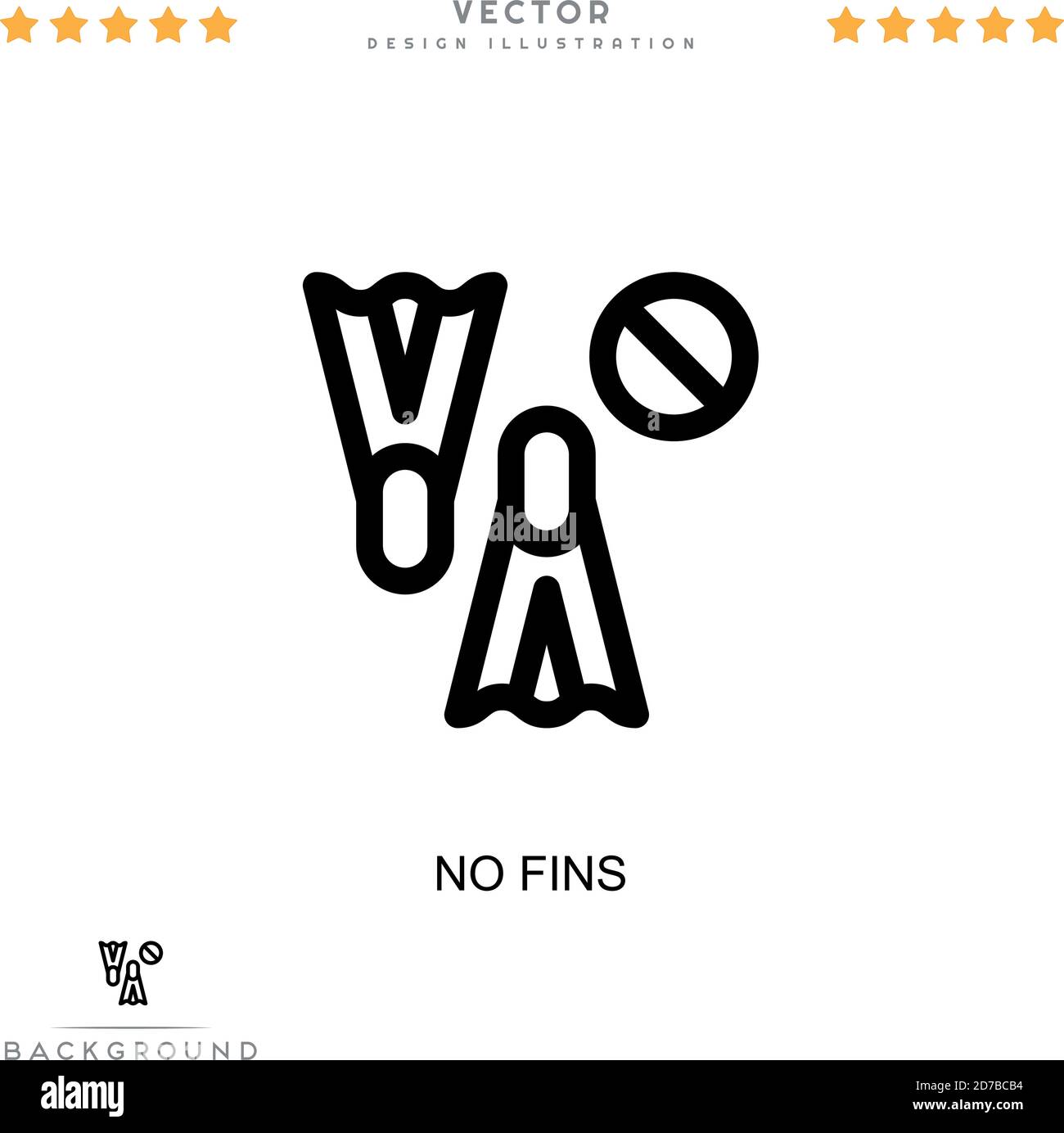 No fins icon. Simple element from digital disruption collection. Line ...