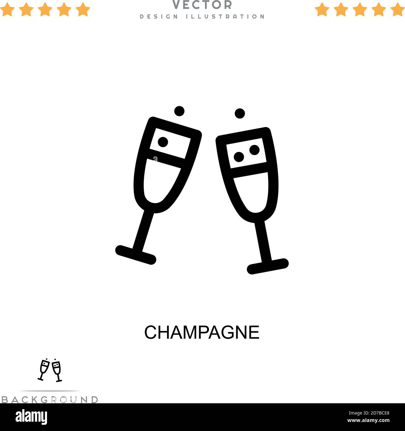 Champagne icon. Simple element from digital disruption collection. Line ...