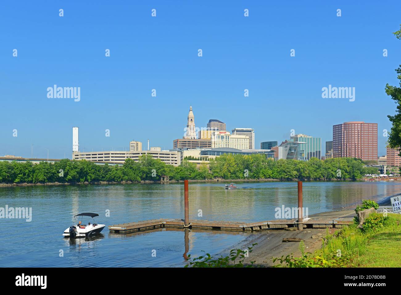 Hartford modern city skyline across Connecticut River, Hartford ...