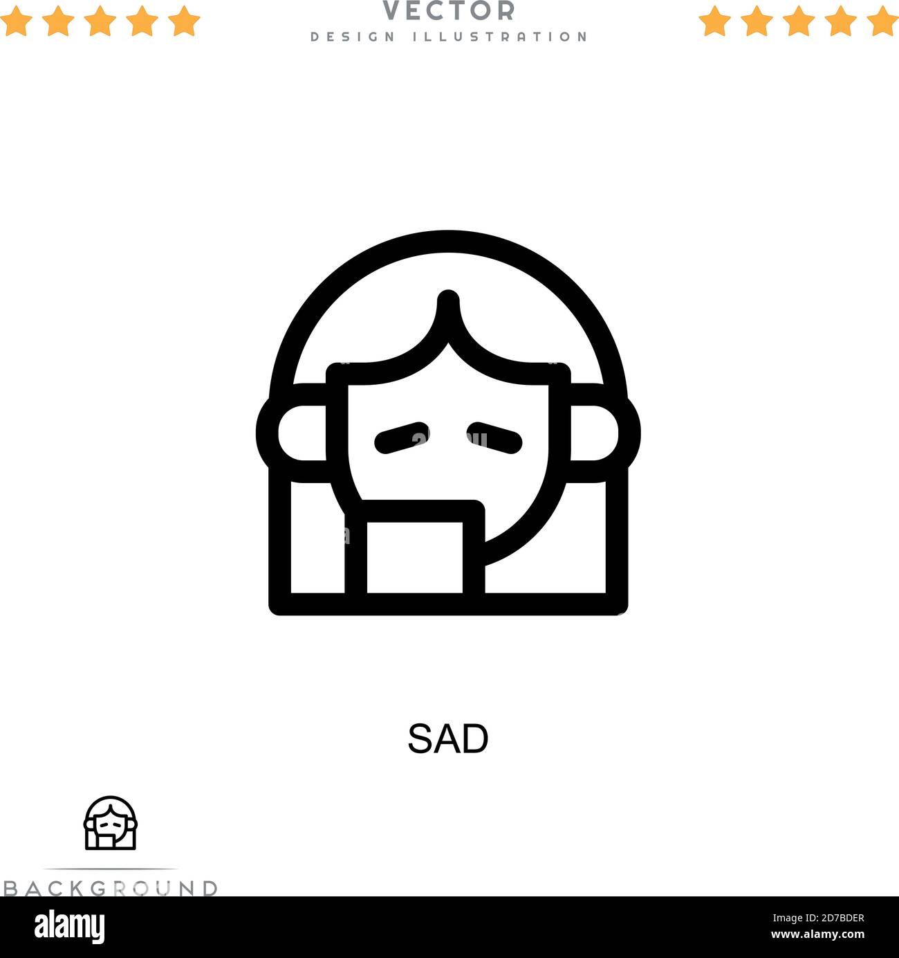 Sad icon. Simple element from digital disruption collection. Line Sad ...
