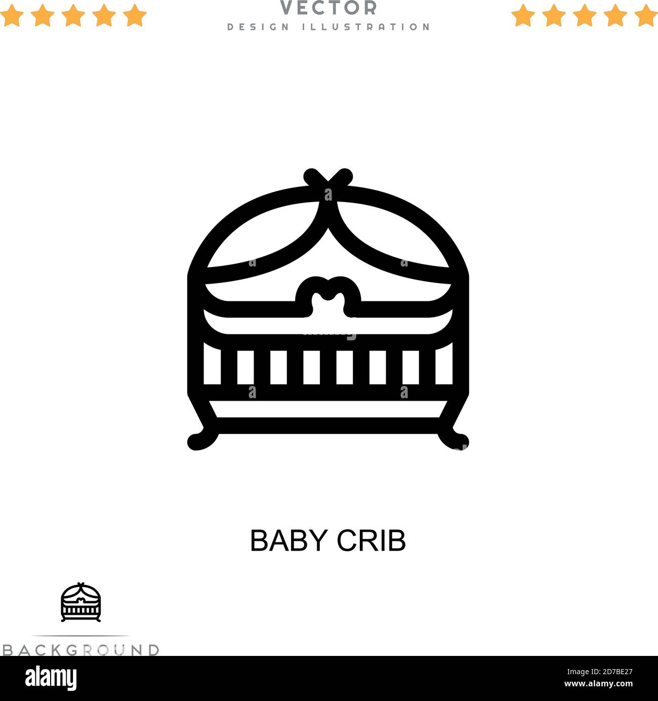 Baby crib icon. Simple element from digital disruption collection. Line ...