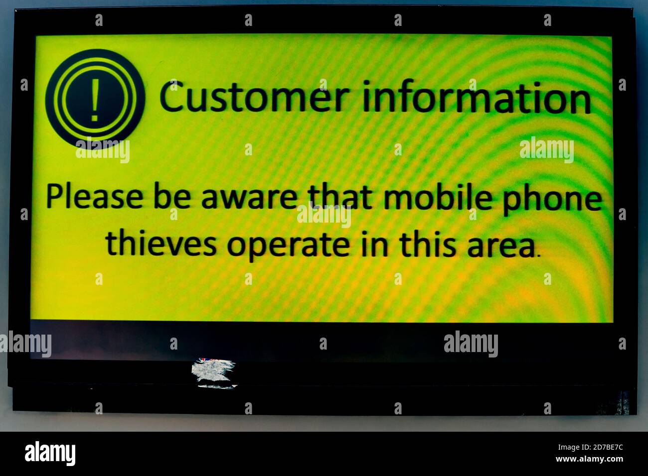 London, UK. 19th Oct, 2020. A customer information screen at London ...