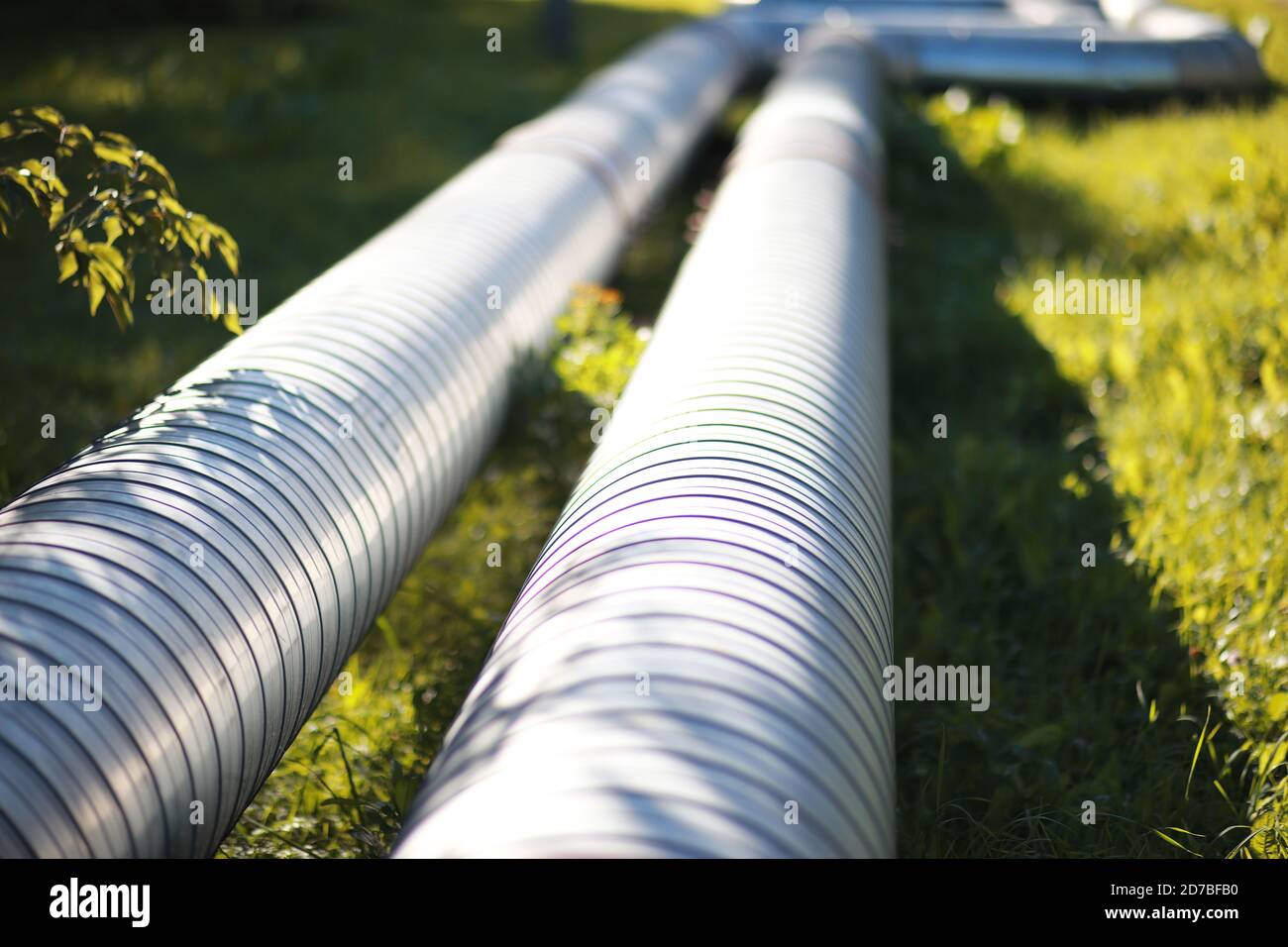 Industrial pipes on street construction Stock Photo - Alamy