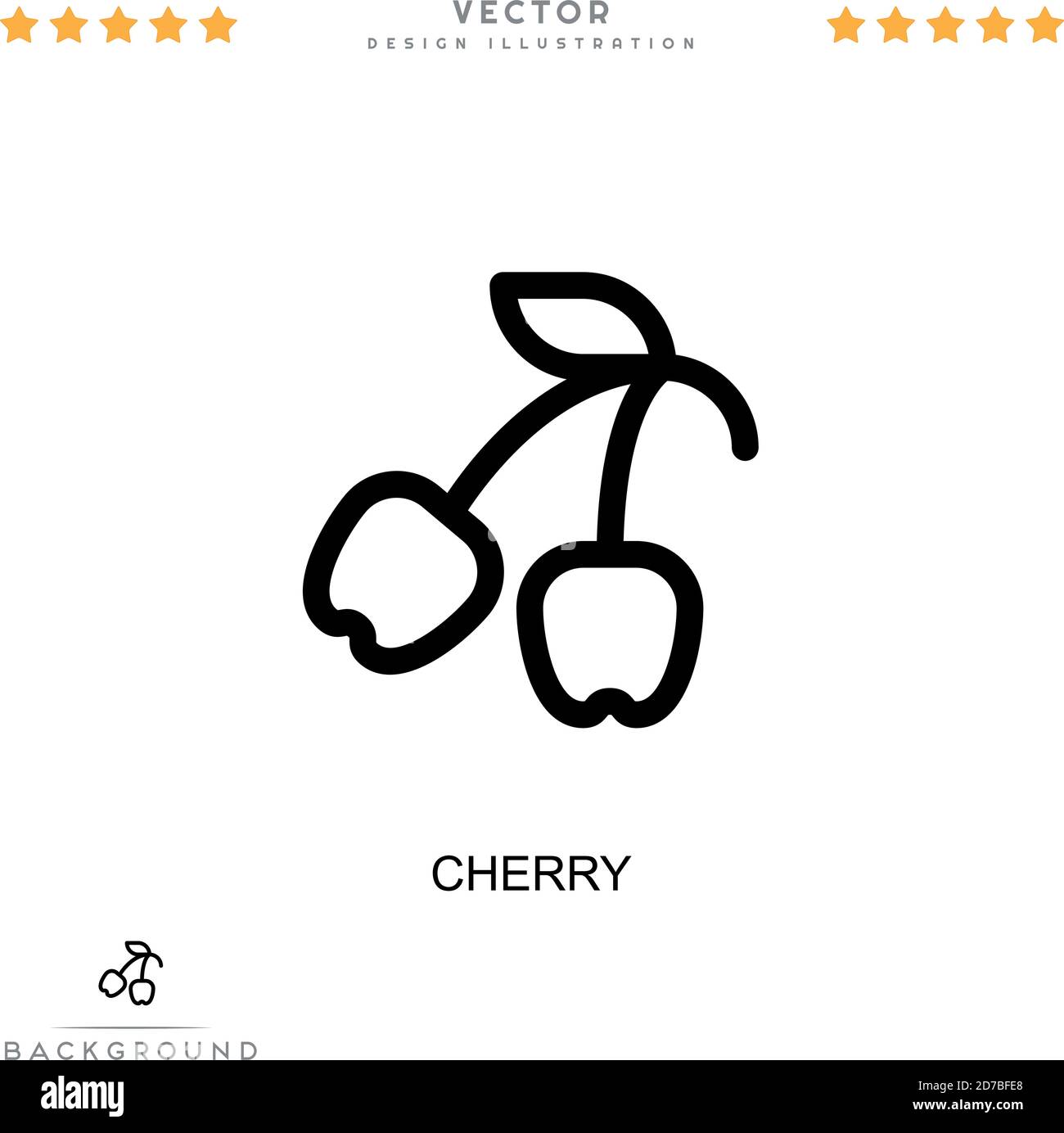 Cherry icon. Simple element from digital disruption collection. Line ...
