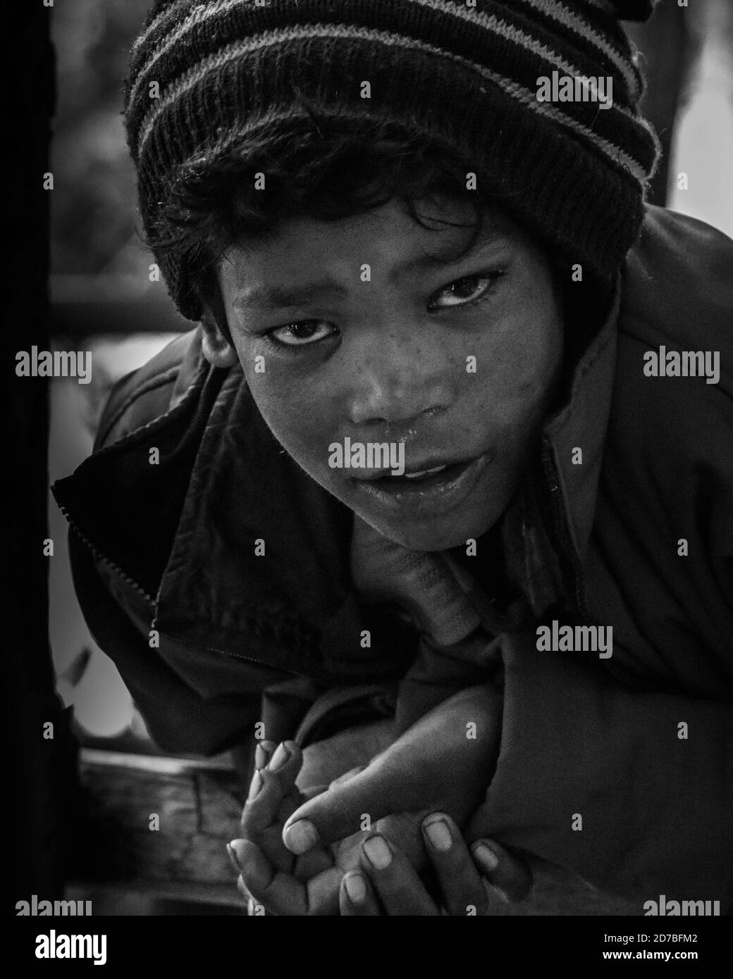 Boy from nepal Black and White Stock Photos & Images - Alamy