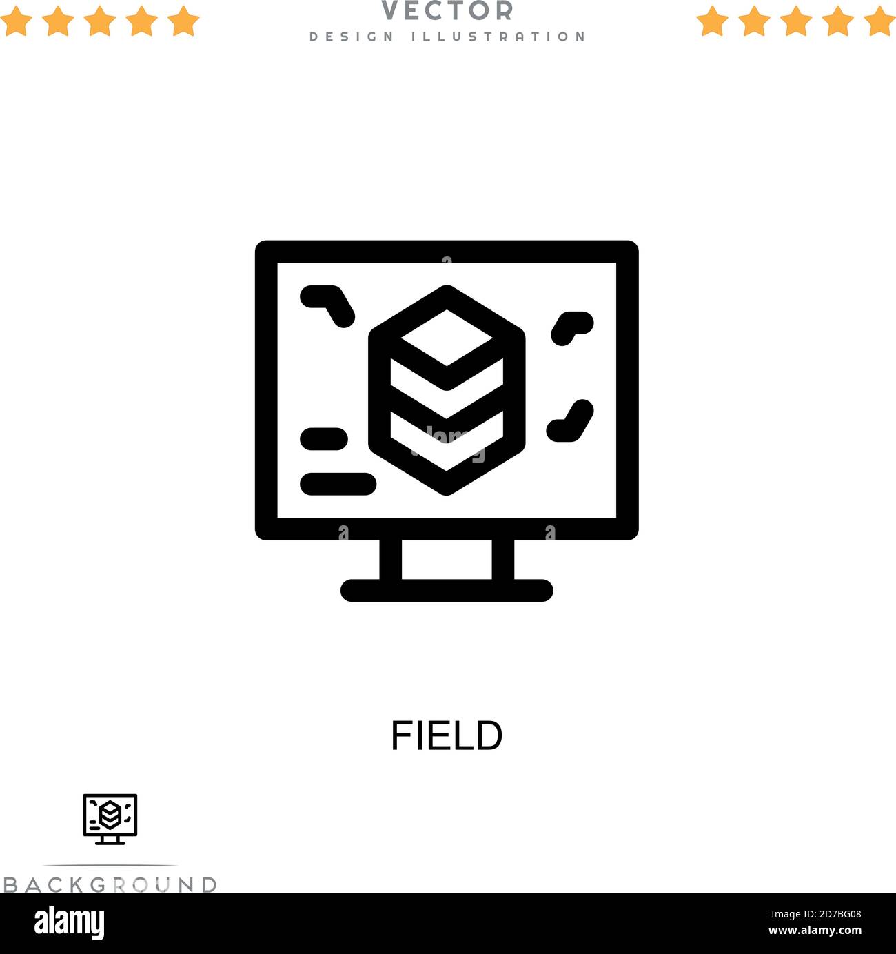 Field icon. Simple element from digital disruption collection. Line ...