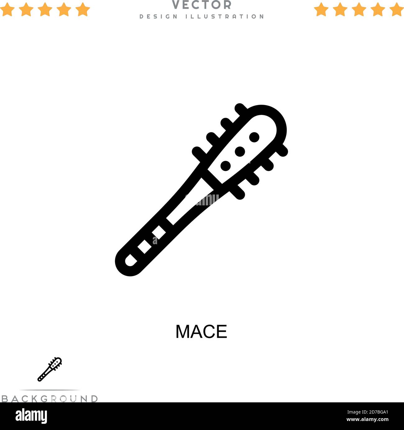 Mace icon. Simple element from digital disruption collection. Line Mace ...