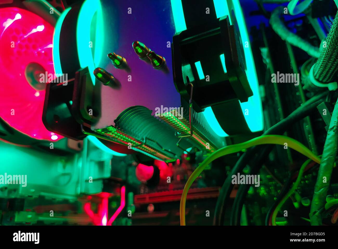 Modern computer air cooling with multi-colored led backlight-fans ...